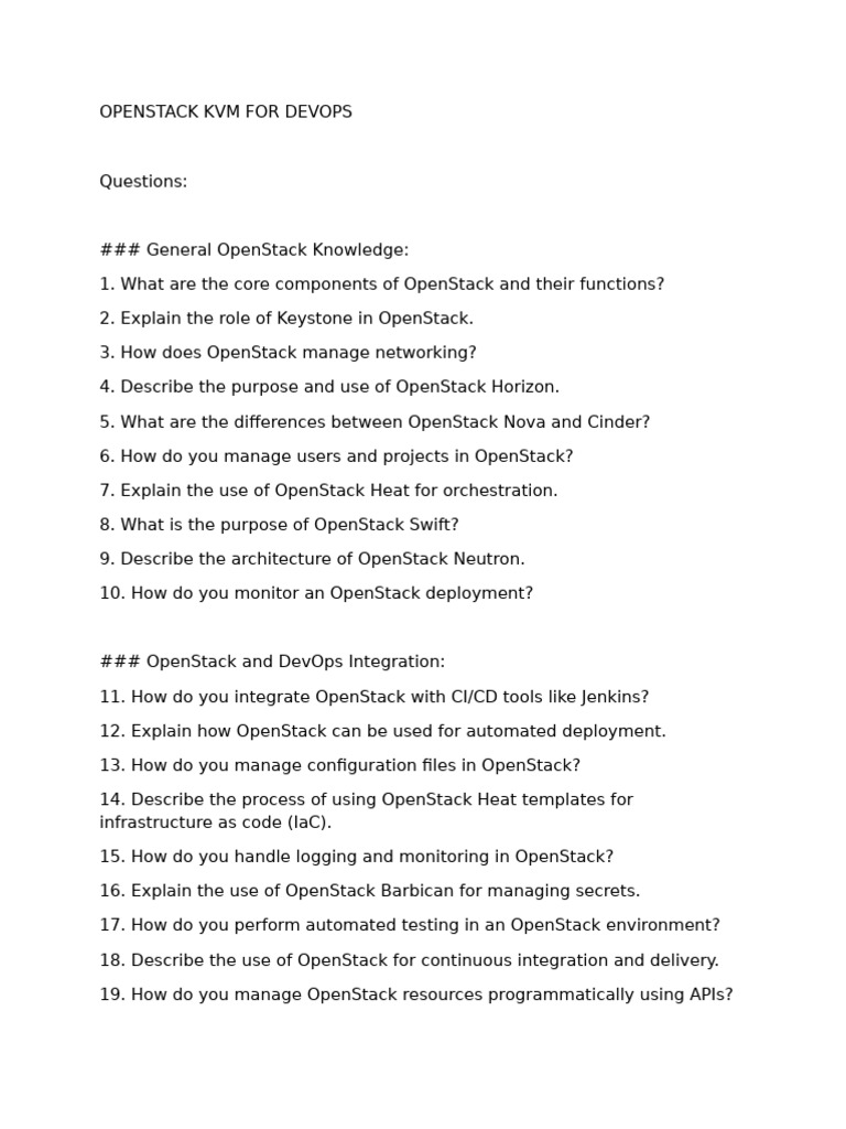 100 Openstack KVM Questions | PDF | Open Stack | Computer Networking