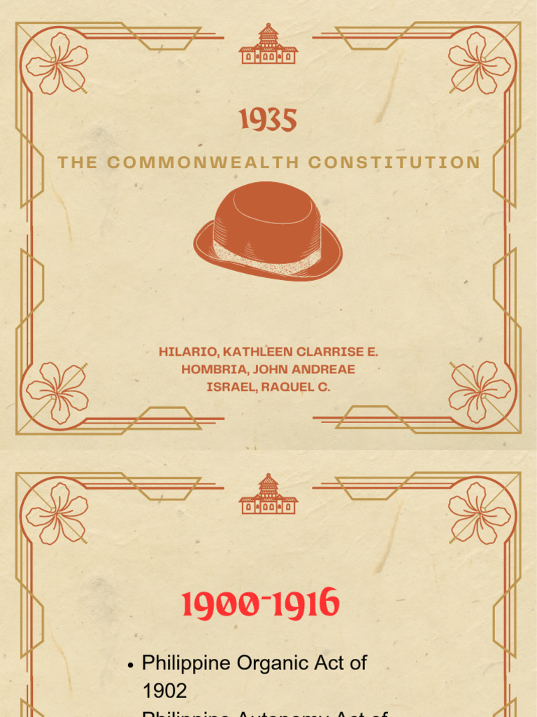 1935 Commonwealth Constitution | PDF