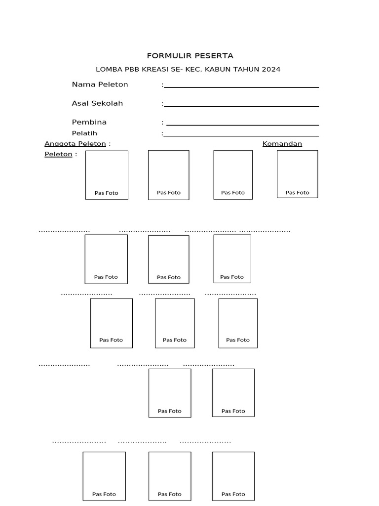 Formulir Lomba PBB | PDF