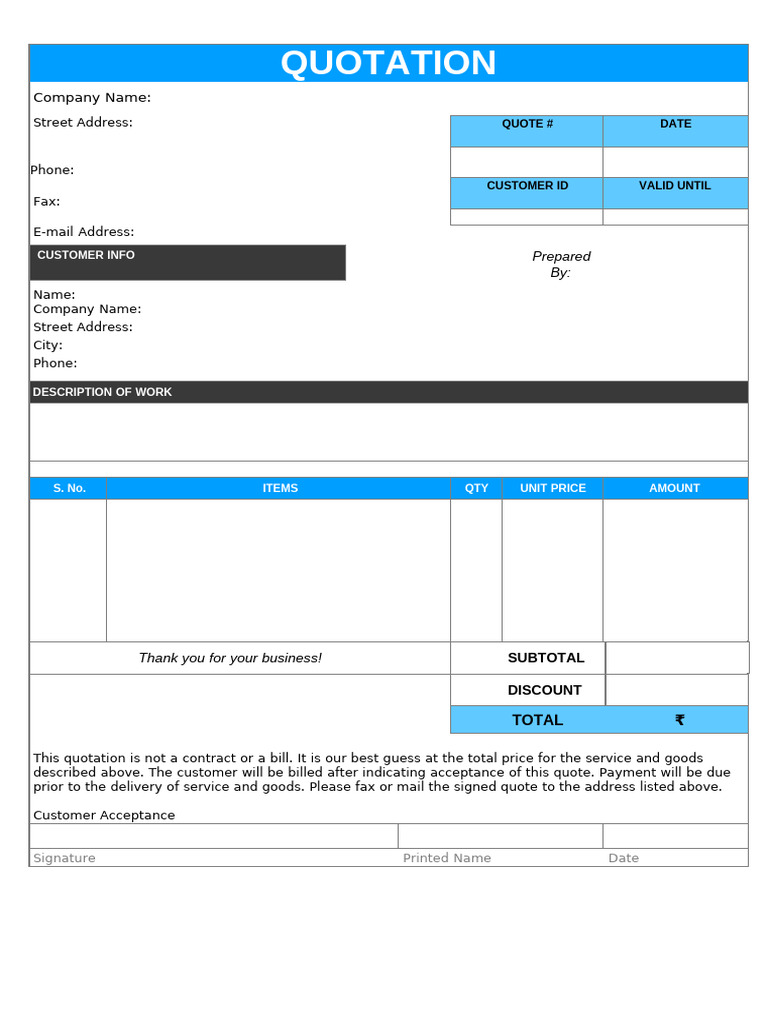 Without GST Quotation Format | PDF