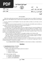Sujets BEM Français 2025 | PDF | Algérie | Alger
