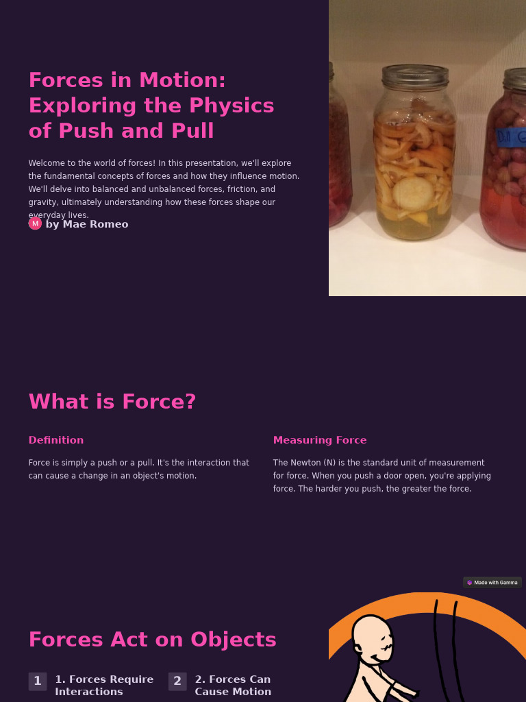 Forces in Motion Exploring The Physics of Push and Pull | PDF | Force ...