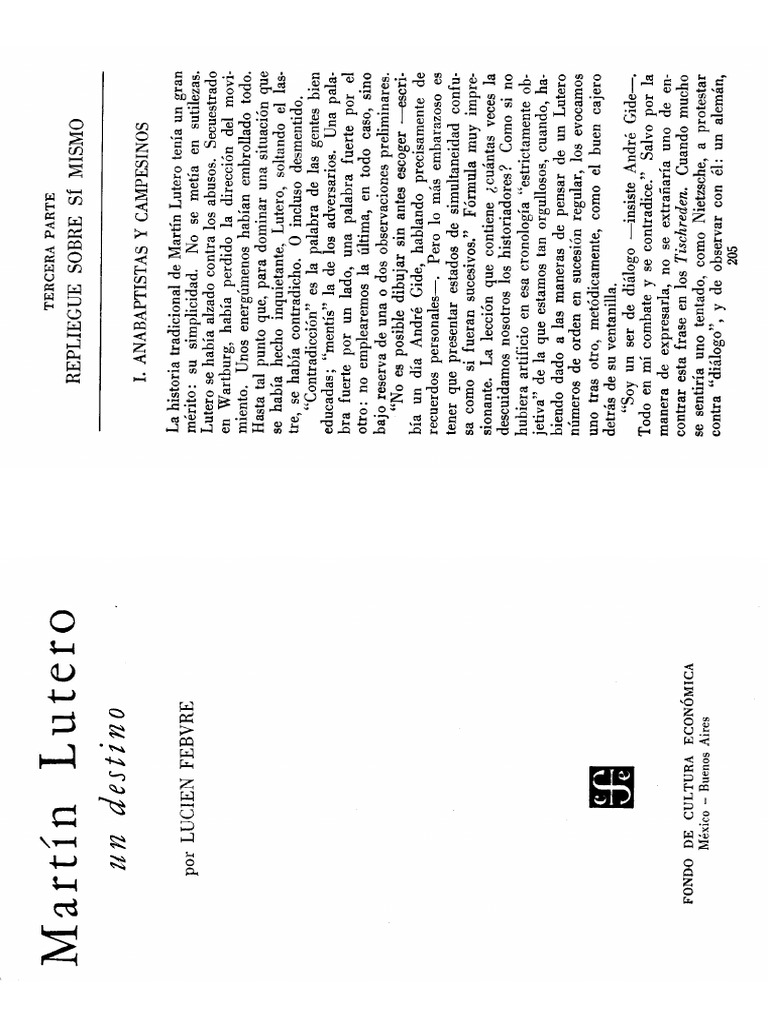 U1-Lucien Febvre - Anabaptistas y Campesinos en Martin Lutero | PDF