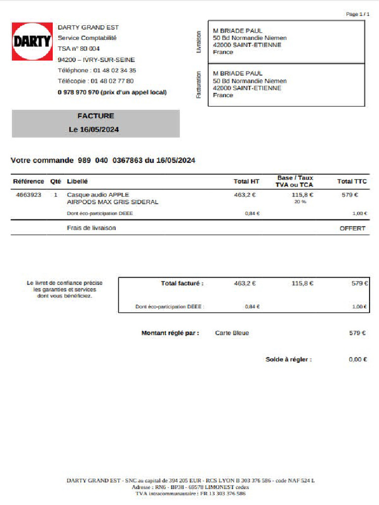 Facture Apmax Copie | PDF