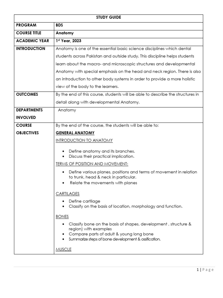 Study Guide BDS- Anatomy 2023-i | PDF | Fetus | Brainstem