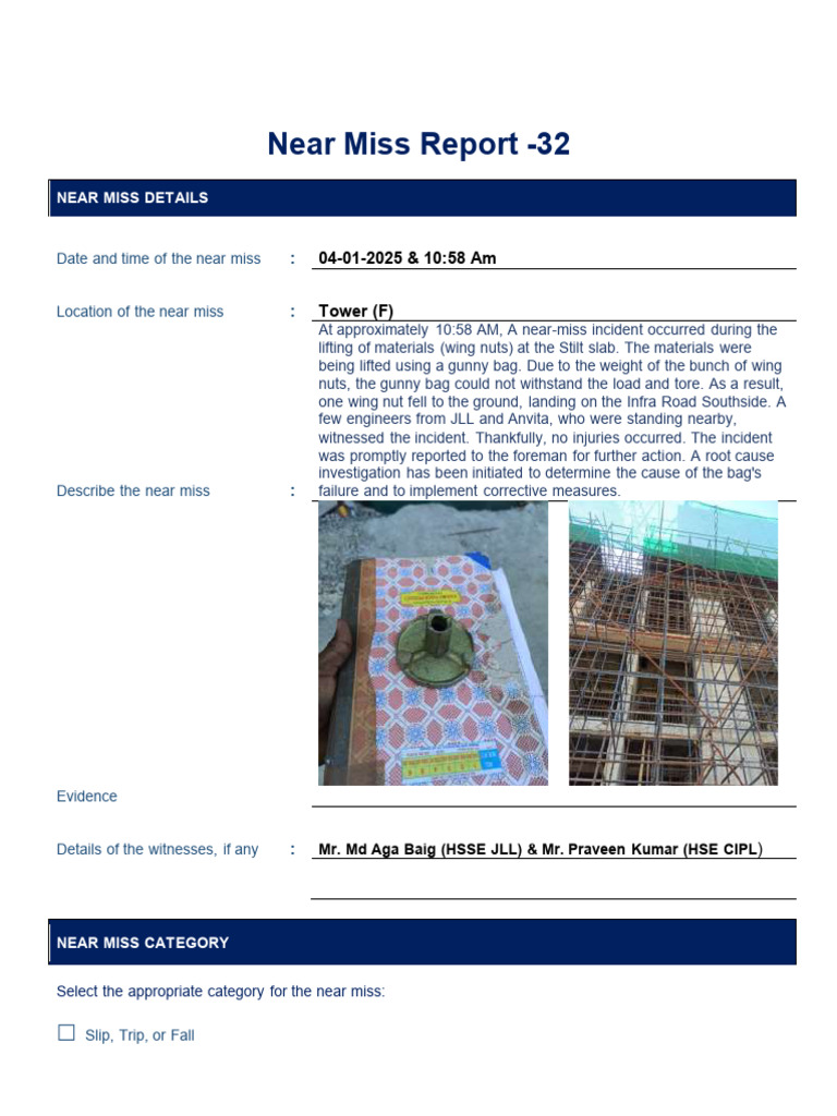 Near-Miss-Report-Form (32) | PDF | Safety | Risk