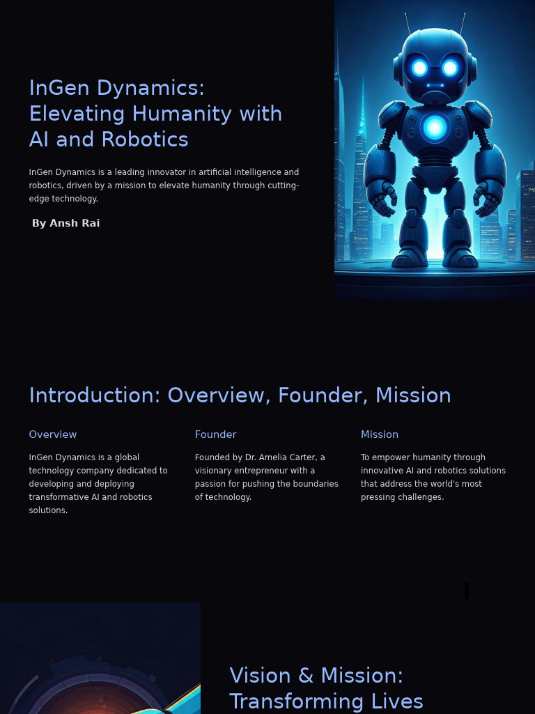 InGen Dynamics and Robotics | PDF | Artificial Intelligence | Intelligence (AI) & Semantics