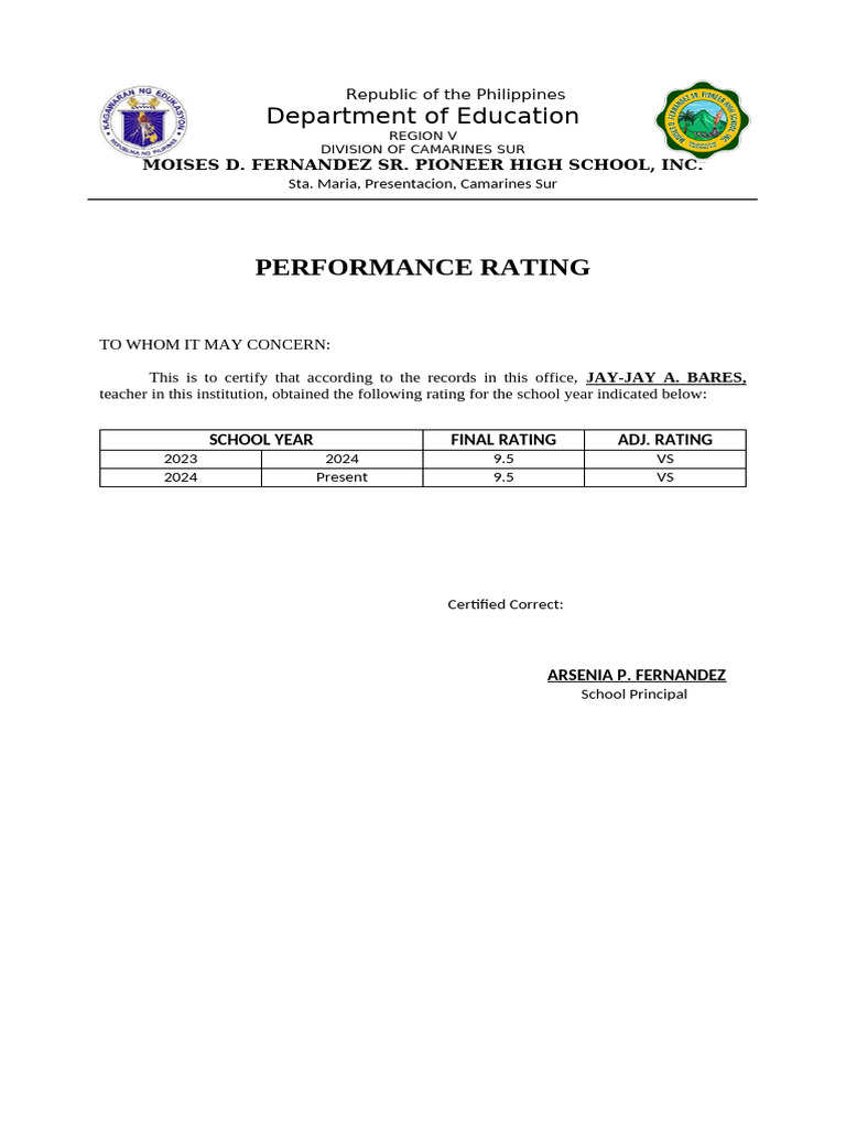 Performance Rating | PDF