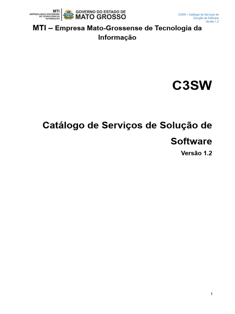 Catálogo de Serviços de Software MTI | PDF | Processo de negócios ...