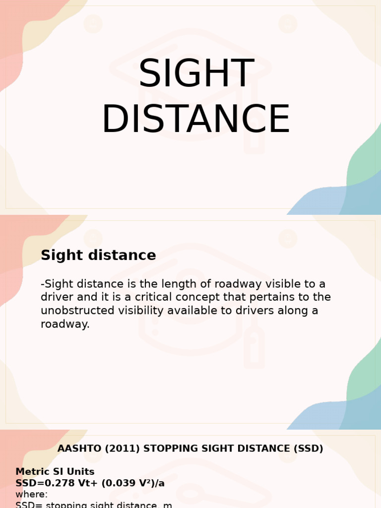 Stopping Sight Distance Guidelines | PDF