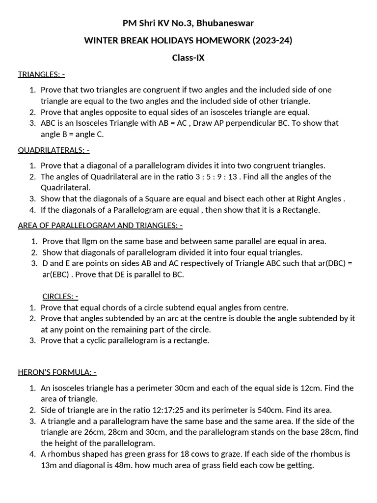 CLASS-9 -MATHS | PDF | Area | Rectangle