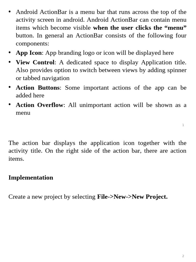 Action Bar | PDF | Android (Operating System) | Icon (Computing) Action Bar | PDF | Android (Operating System) | Icon (Computing)