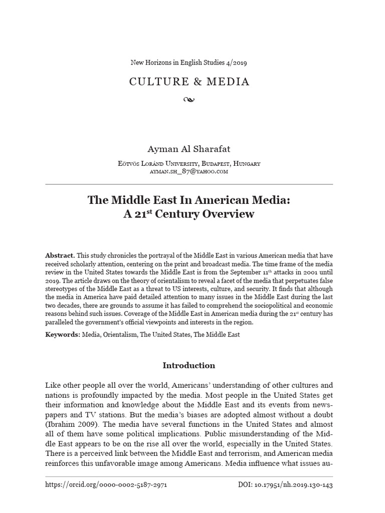 Middle East in American Media: 2001-2019 | PDF | Osama Bin Laden ...