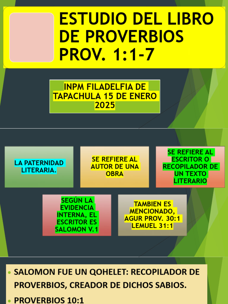 Estudio del Libro de Proverbios | PDF | Teología | Creencia religiosa y doctrina