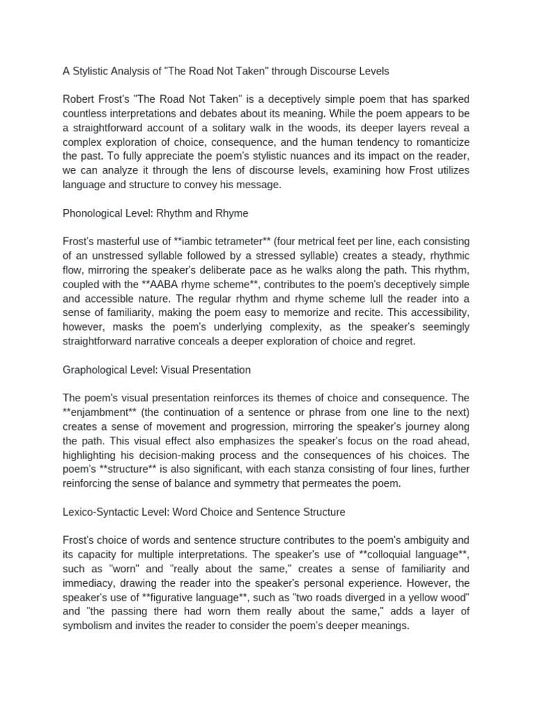 A Stylistic Analysis of DISCOURSE LEVELS | PDF | Poetry | Linguistics