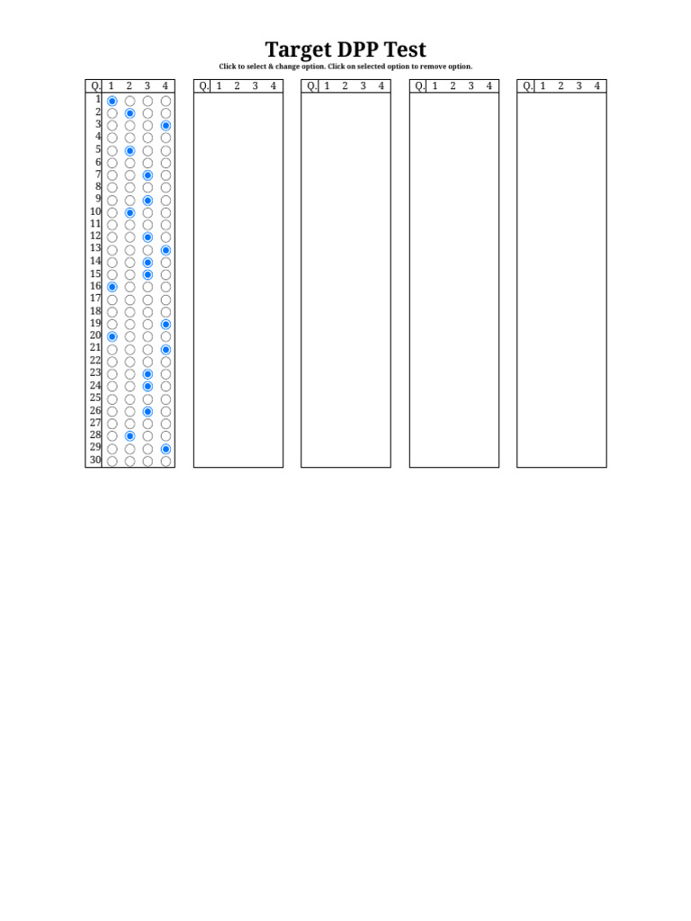 Interactive NEET OMR Sheet | PDF