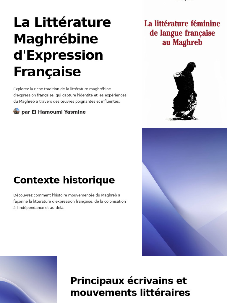 La Litterature Maghrebine Dexpression Francaise | PDF | le Maghreb ...