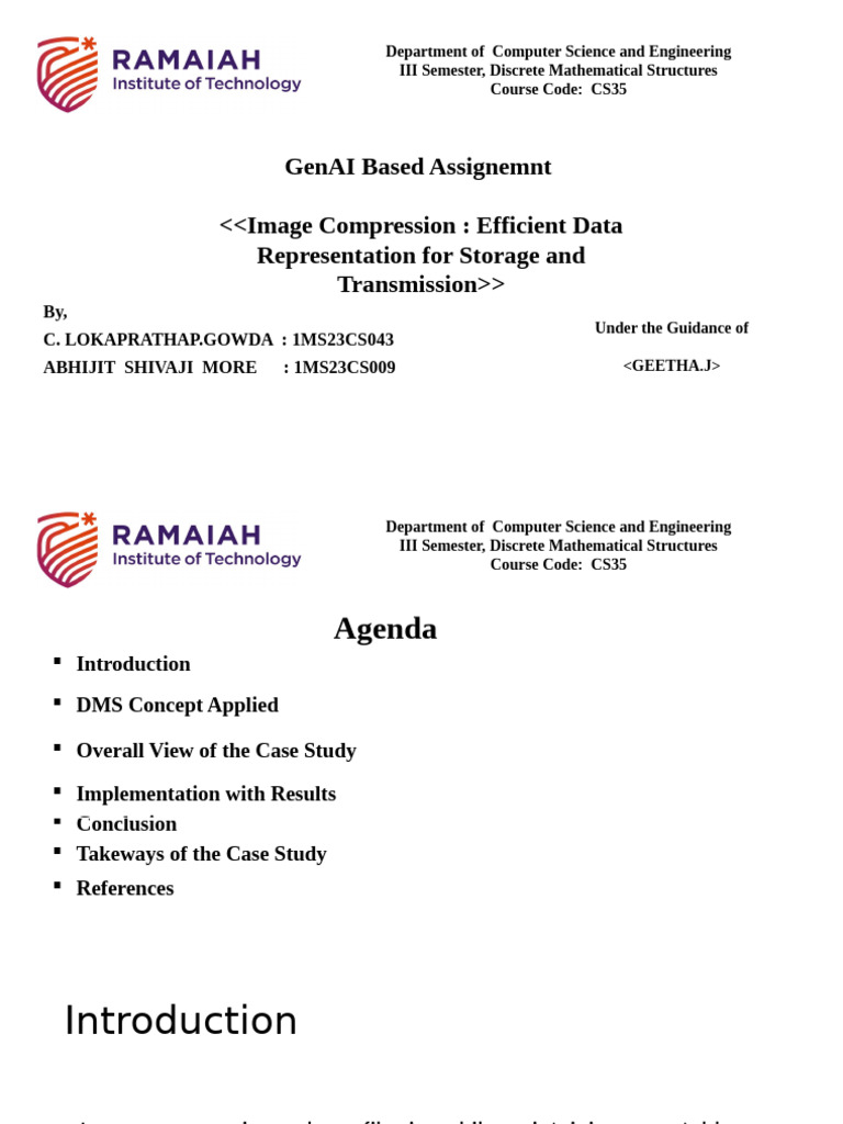 DMS Final Presentation | PDF | Data Compression | Applied Mathematics