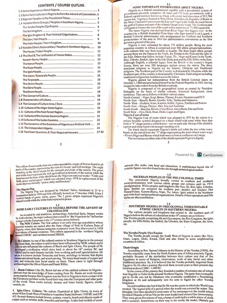 GST103 (Nigerian Peoples and Culture) | PDF