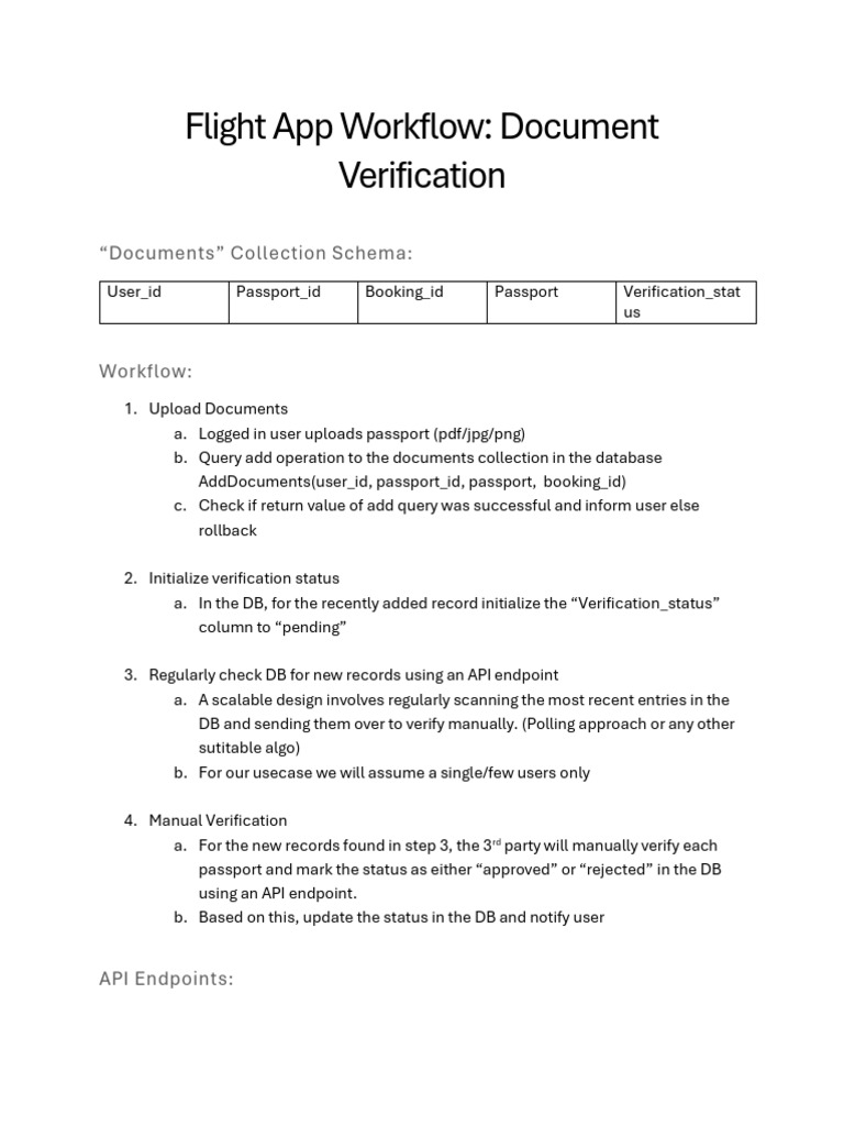 Flight Document Verification Workflow | PDF