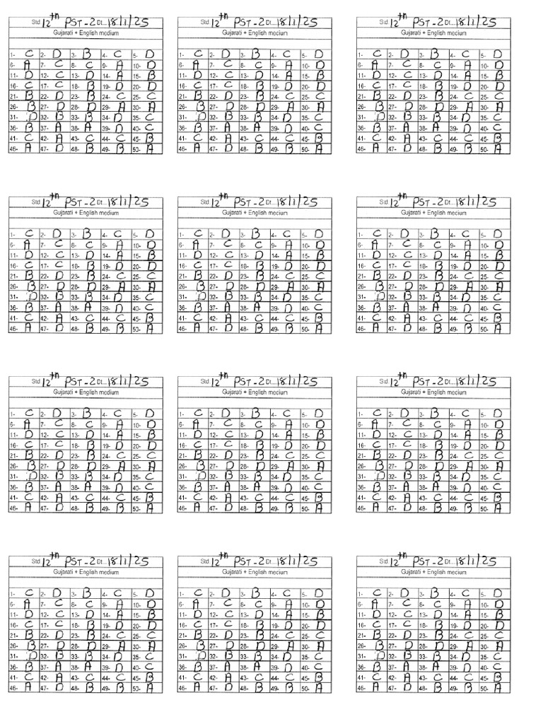 Bio Ans Key 18 Jan | PDF