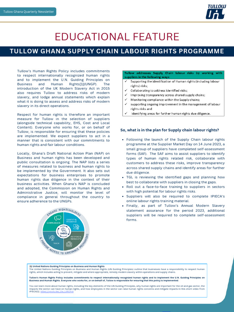 Tullow Ghana Supply Chain Labour Rights Programme | PDF | Supply Chain ...