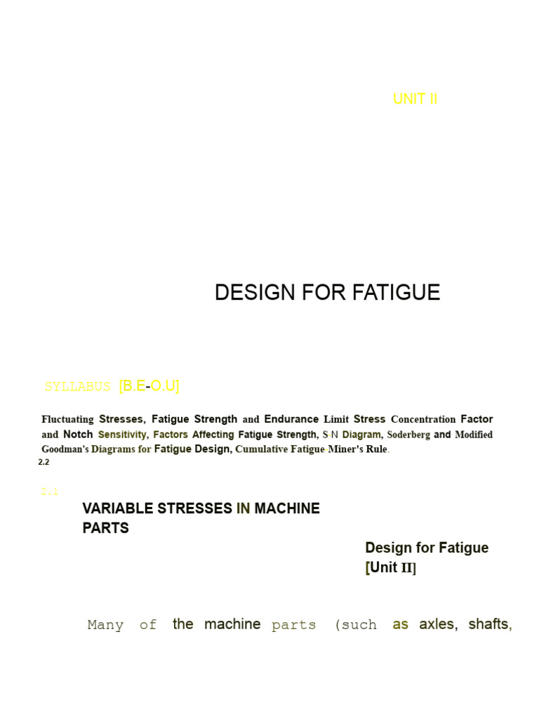 Dme 2nd Chapter Prof - Series | PDF | Strength Of Materials | Fatigue (Material)