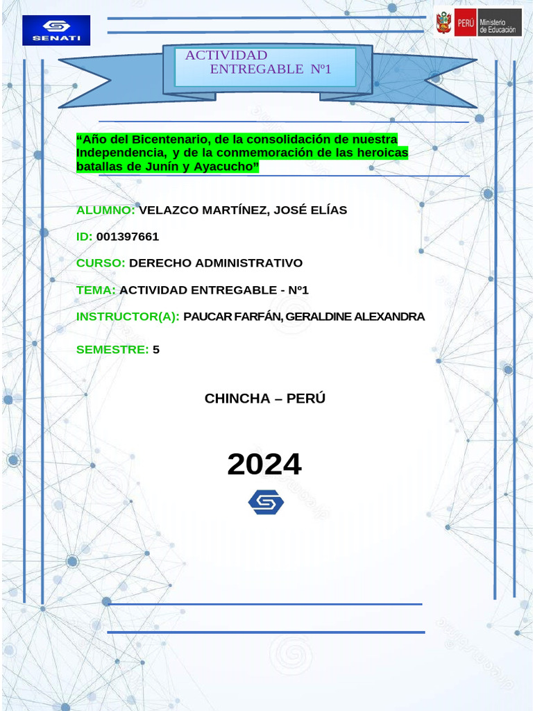Entregable 1 de Derecho Adm | PDF | Business | Perú