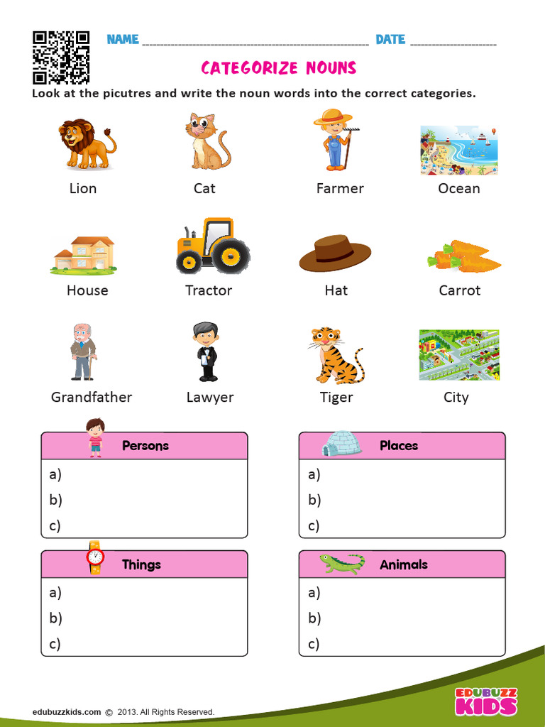 2 Categorize Nouns | PDF