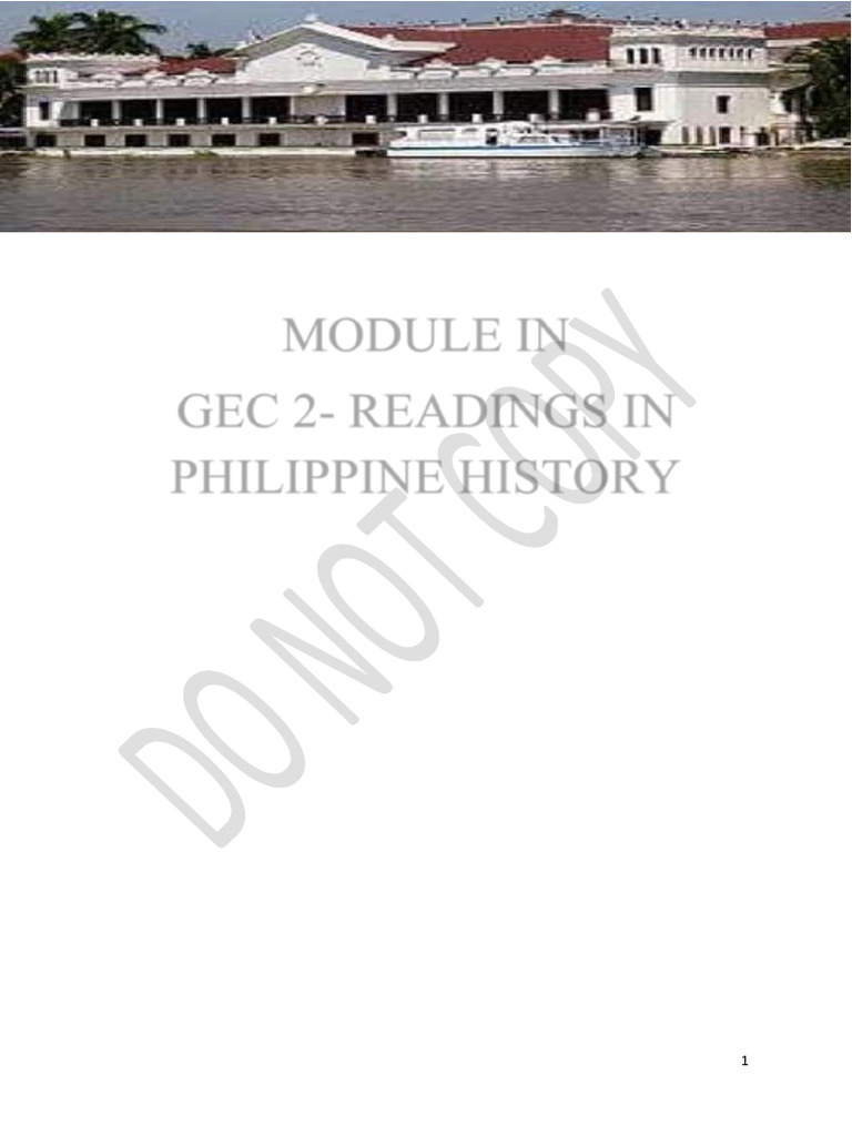 GEC 2 Readings in Philippine History Module | PDF