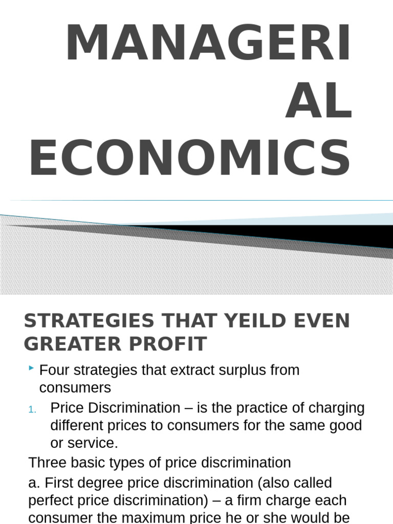 Managerial Economics 2 | PDF | Pricing | Goods
