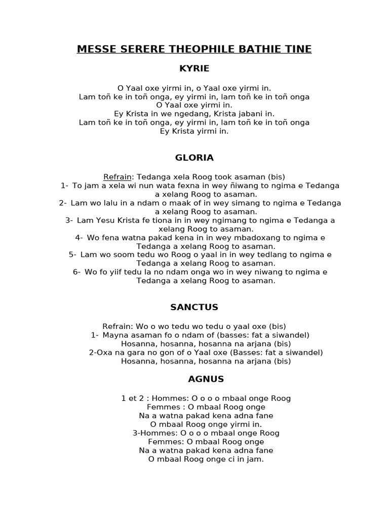 Messe Serere: Yesu Krista Worship | PDF