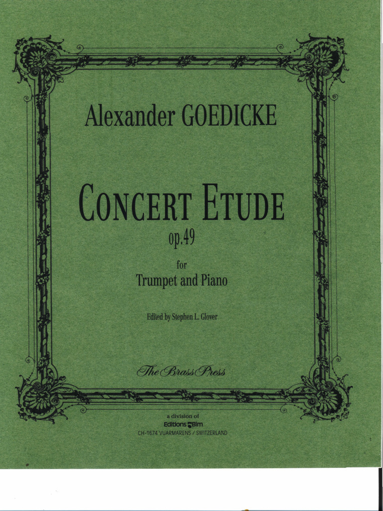 Alexander Goedicke-Concert Etude Op 49 (TP Sib Do & Piano) | PDF ...