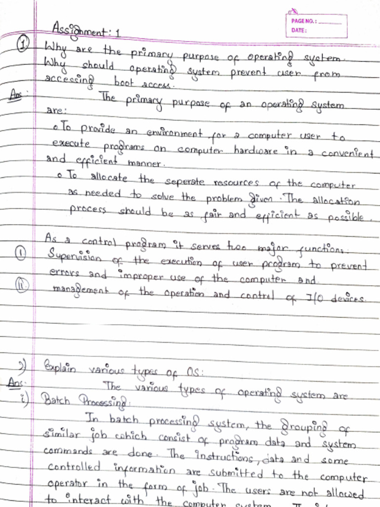 Chapter 1 - Introduction To Operating System Old Question Solution | PDF