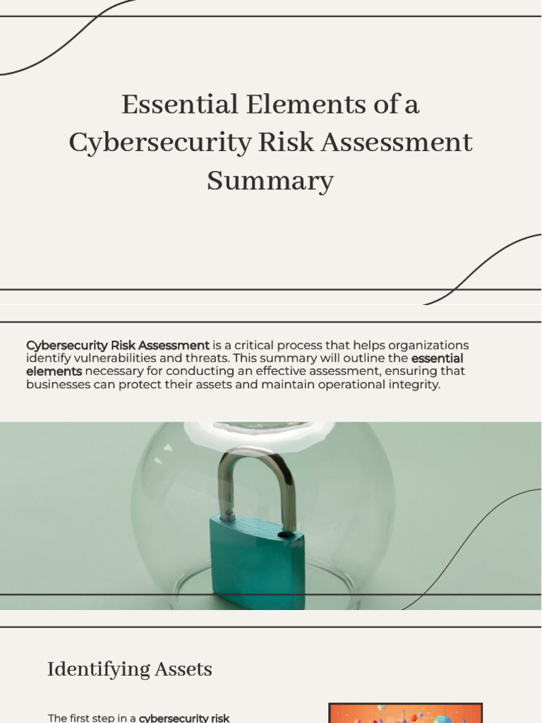 Slidesgo Essential Elements of A Cybersecurity Risk Assessment Summary ...