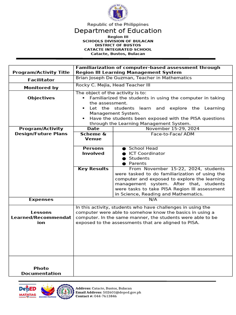 Best Practices-Familiarization on Computer Based Assessment | PDF | Behavior Modification ...