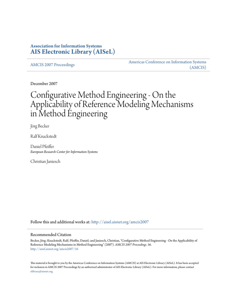 Configurative Method Engineering Insights | PDF | Conceptual Model ...