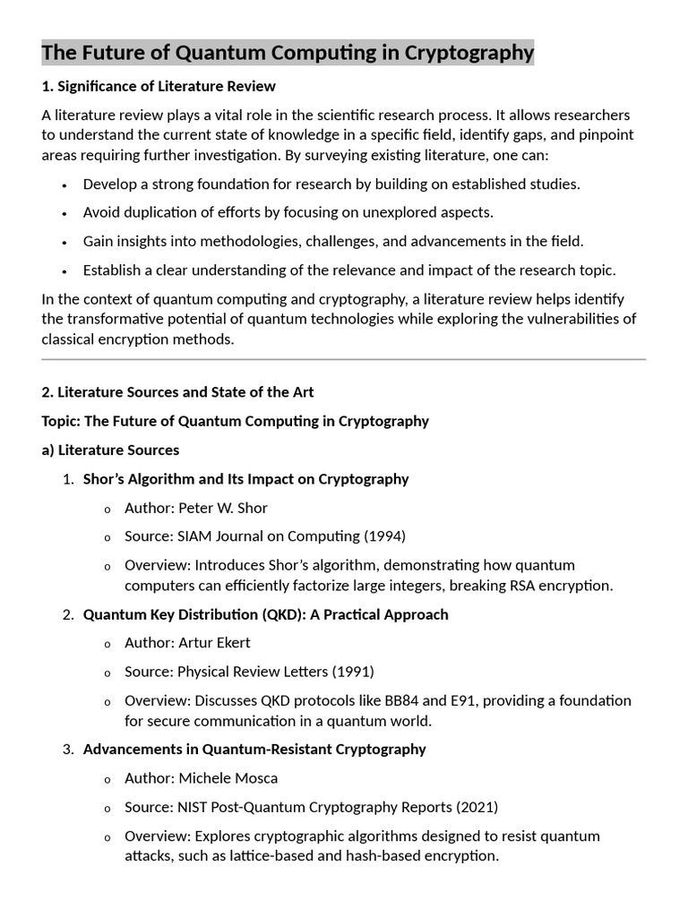 The Future of Quantum Computing in Cryptography | PDF | Quantum Computing | Cryptography