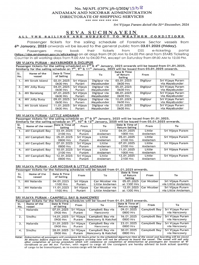Ship Schedule | PDF