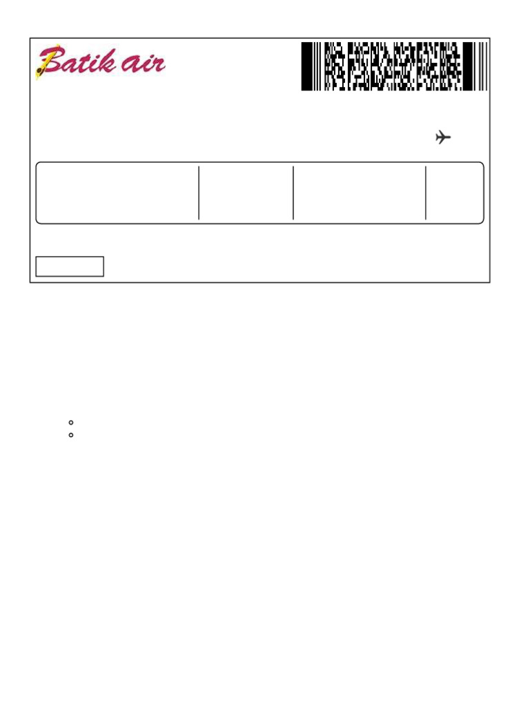 BORDING PAS BATIK AIR ID 6857 16 JAN 2025 ARIF PERDANA | PDF | Aviation