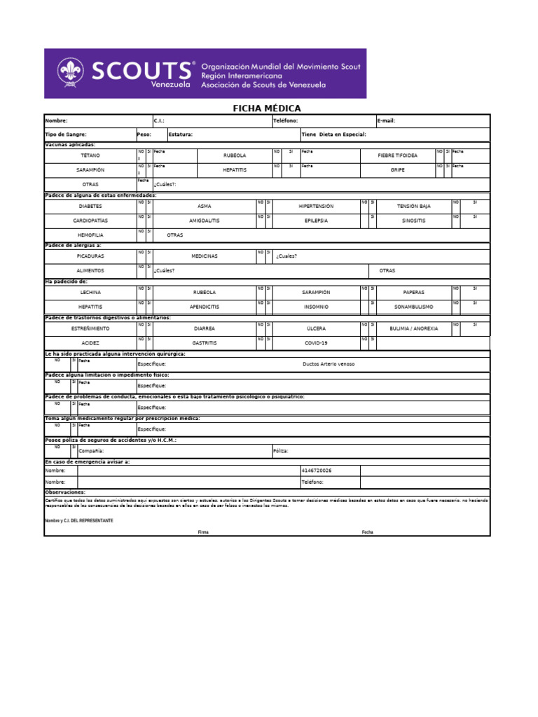 Ficha Médica Completa y Detallada | PDF | Cuidado de la salud ...