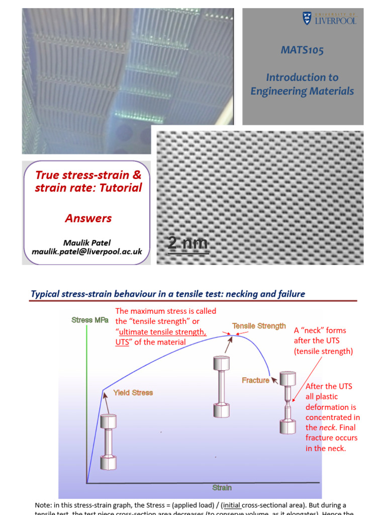 MATS105 Deformation Strain+Rate TRUE Tutorial+A | PDF | Deformation (Engineering) | Ultimate ...