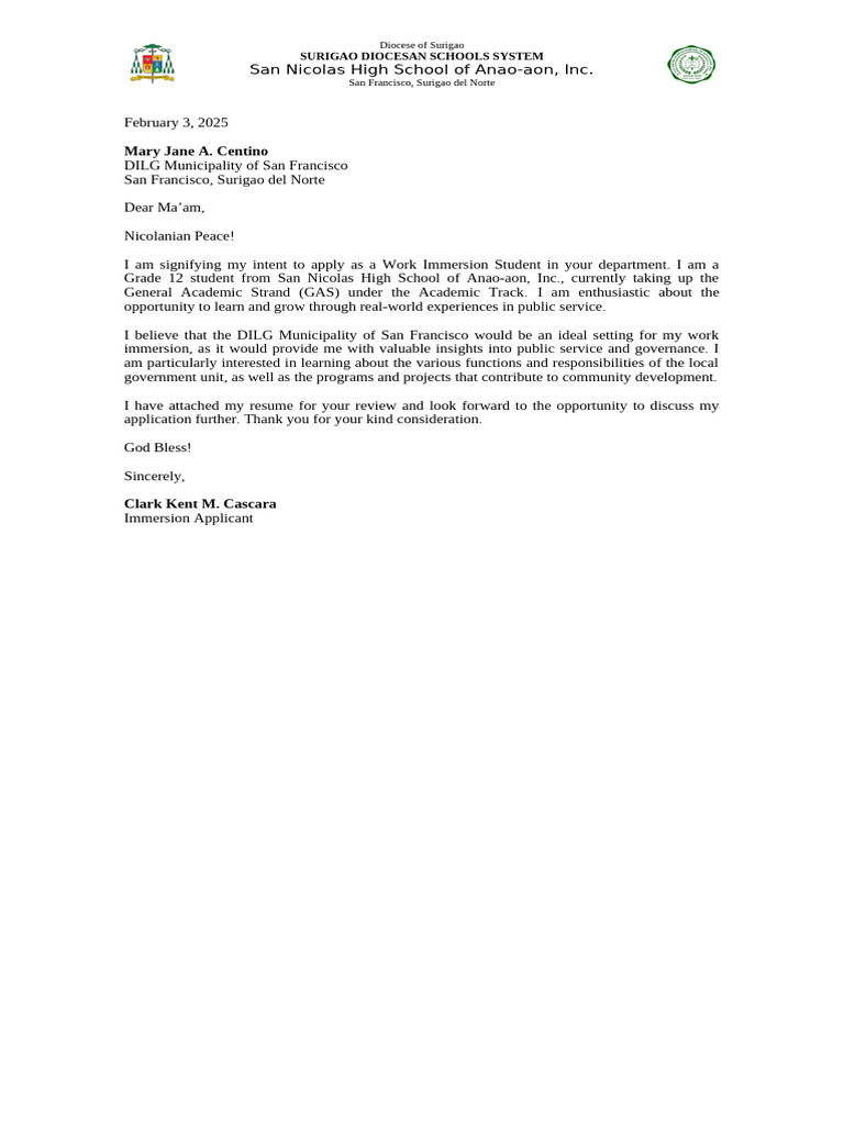 Work-Immersion-Application-Letter | PDF