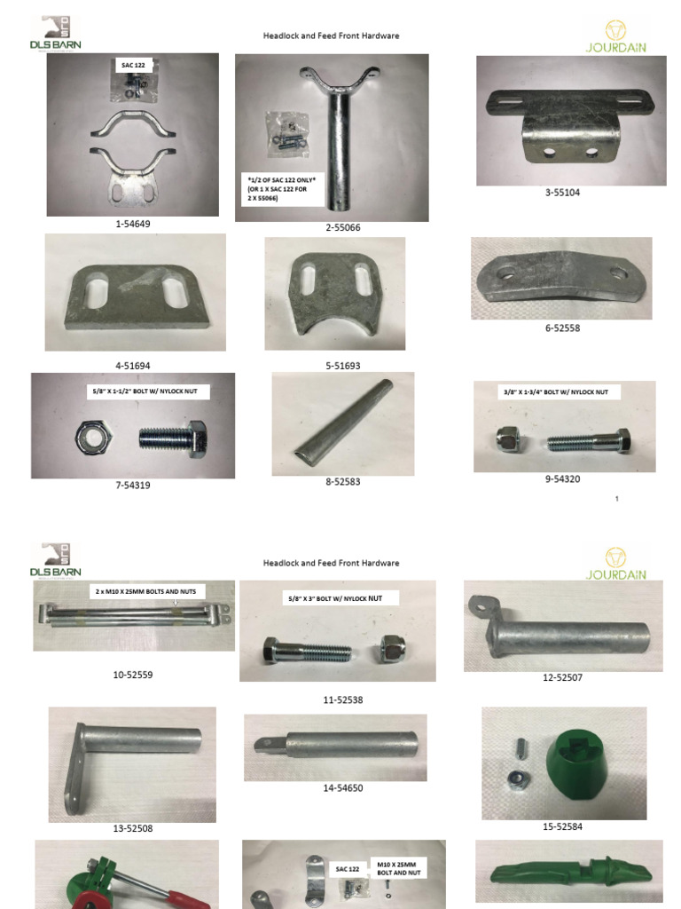 Combined Jourdain Hardware Part List | PDF | Nut (Hardware) | Screw