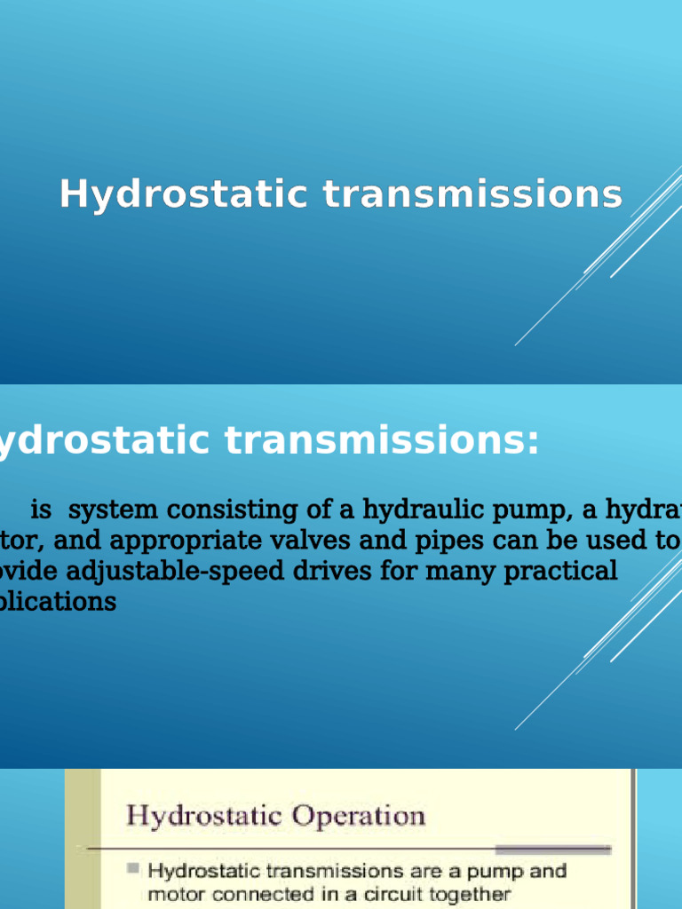 Hydrostatic Transmissions | PDF