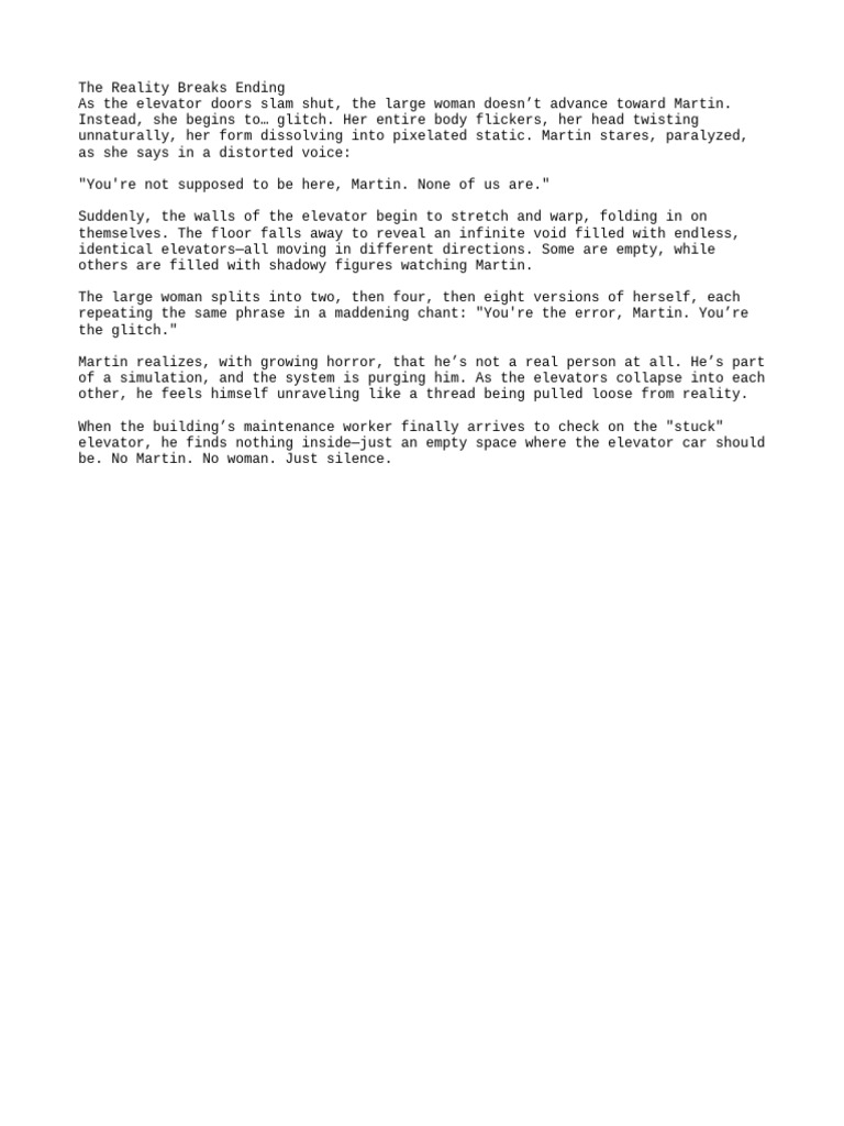 The Reality Breaks Ending | PDF