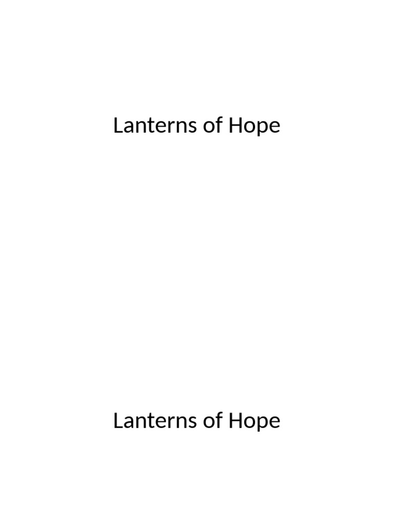 Lanterns of Hope | PDF