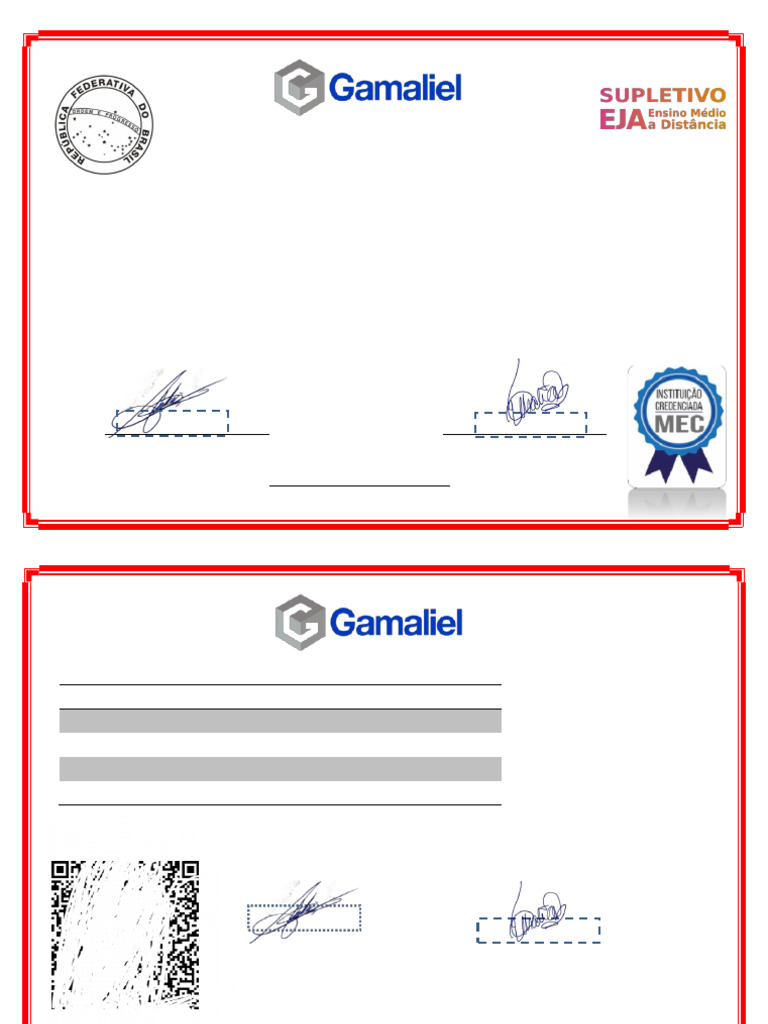 Certificado de Conclusão EJA Nível Médio | PDF