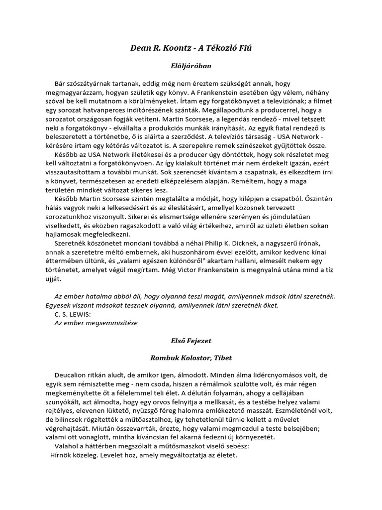 Dean R.Koontz - 1. A Tékozló Fiú | PDF