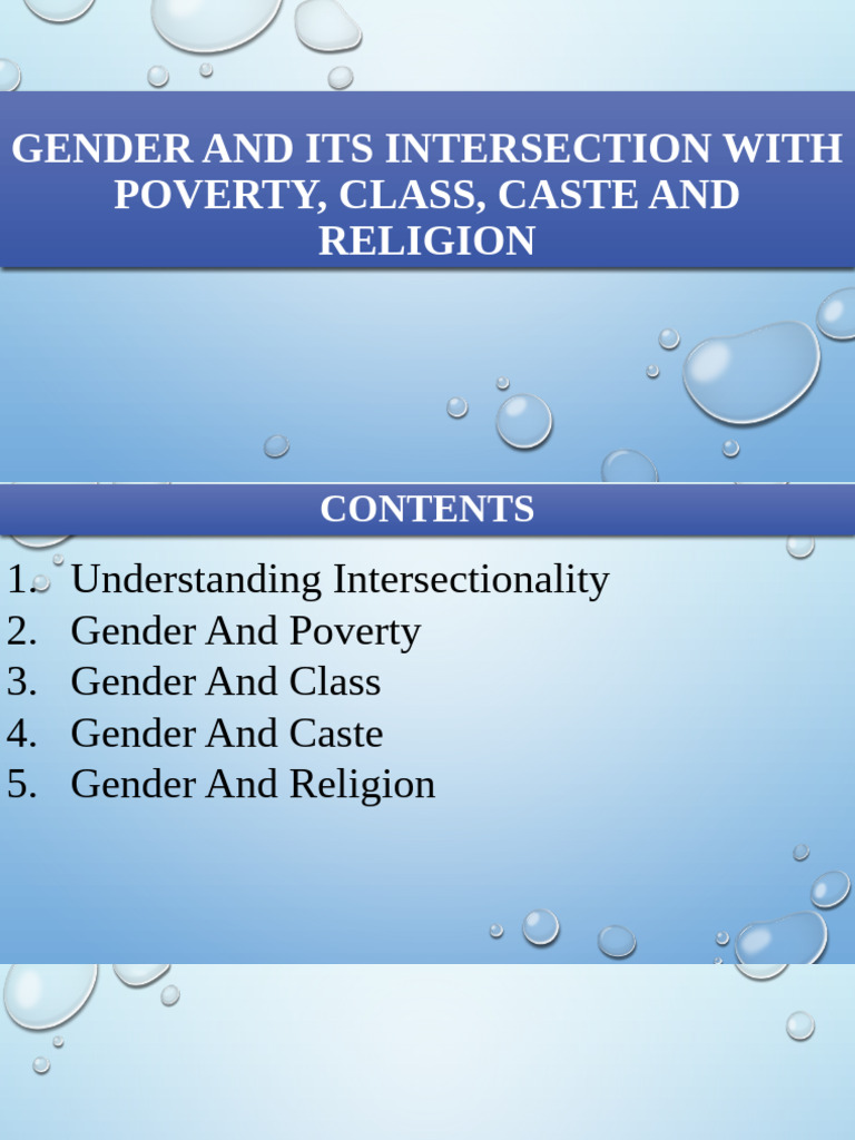 GENDER AND ITS INTERSECTION WITH POVERTY^J CLASS | PDF | Intersectionality | Gender